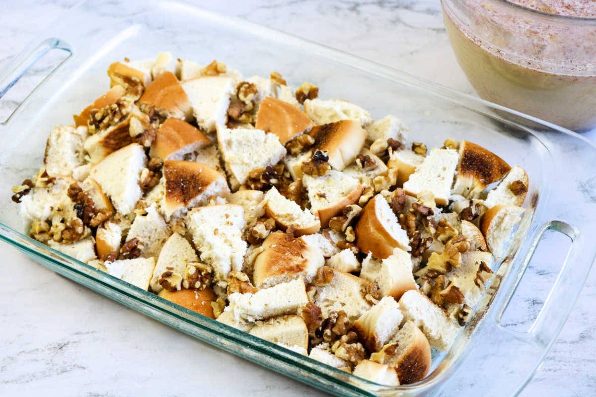 How to Make Bagel Bread Pudding - Overnight Bread Pudding